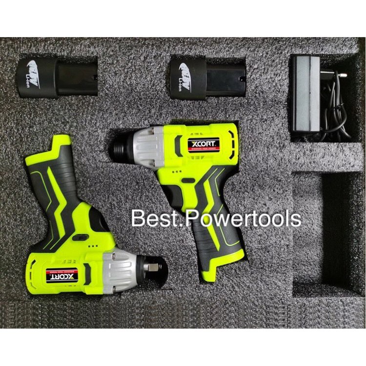 Power tools XCORT คู่หูบลัสเลส บล็อกแบต+สว่านไขควงกระแทกบลัสเลสไร้สาย ...