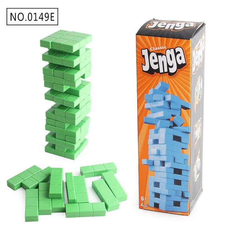 Jenga เกมตึกถล่ม เกมส์จังก้าตึกพลาสติก ตึกสีล้วน ของเล่นงานปาร์ตี้ ...