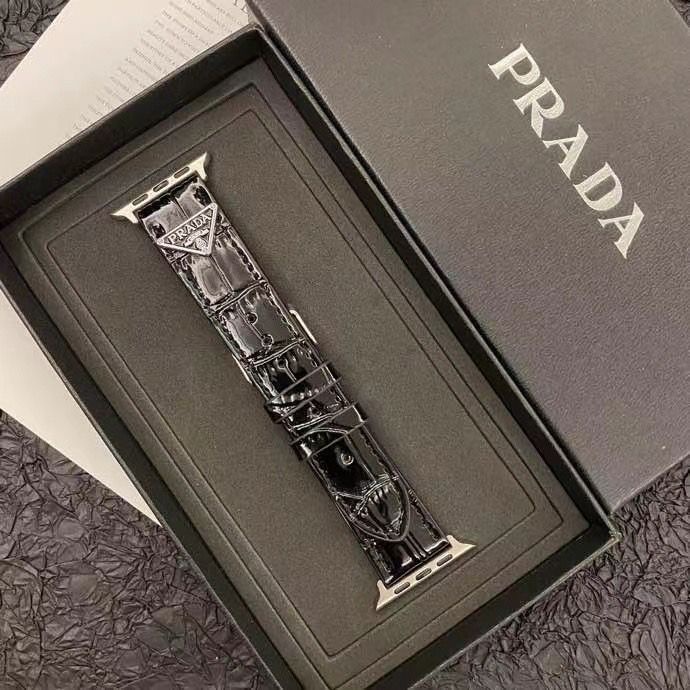 [พร้อมส่ง] Prada PRADA สายนาฬิกาข้อมือ ลายหนังจระเข้ สามมิติ สีพื้น ...
