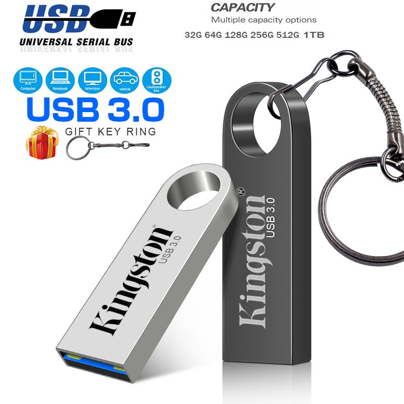 ความเร็วสูง KingSton USB3.0 แฟลชไดรฟ์โลหะ mini Pendrive 32GB 64GB 128GB ...