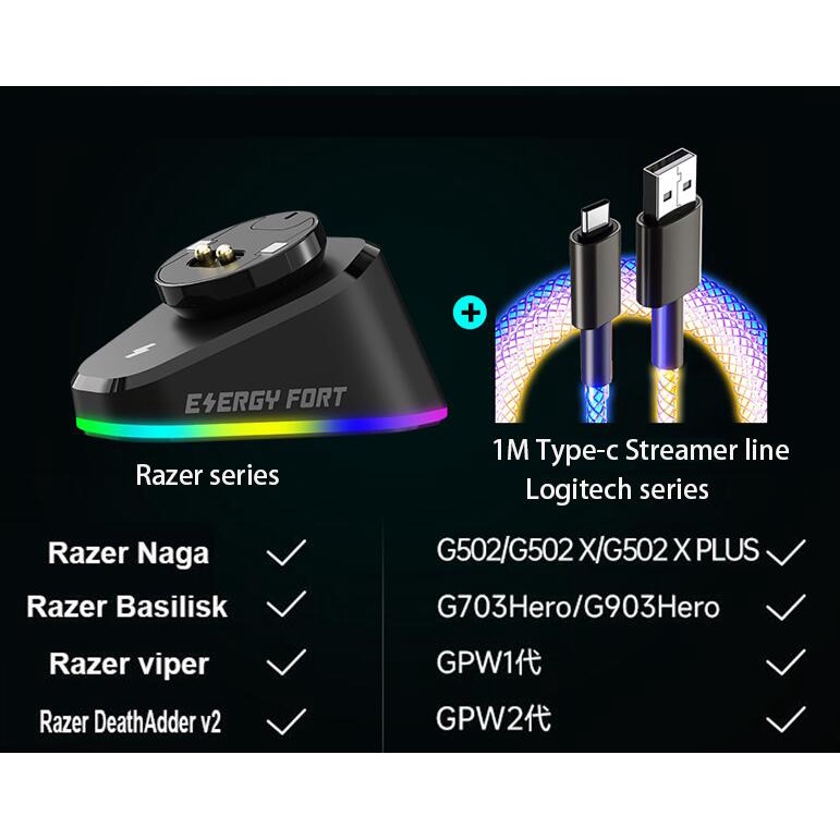 โมดูลฐานชาร์จแม่เหล็กไร้สาย สําหรับ Logitech GPW GProX G502 X G903 ...