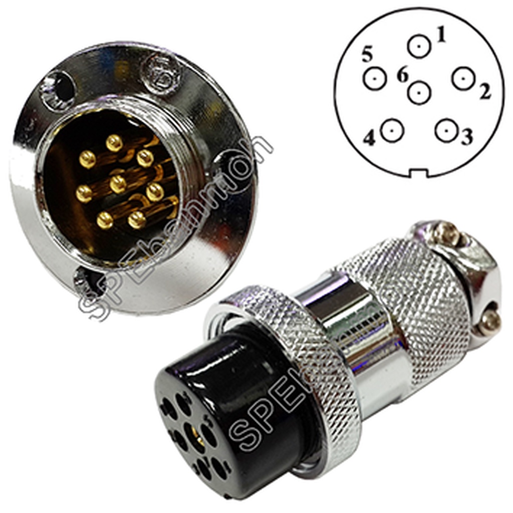 ปลั๊กเหล็ก 6 Pin ต่อสาย PL25-06 ขนาด 25มิล | Shopee Thailand