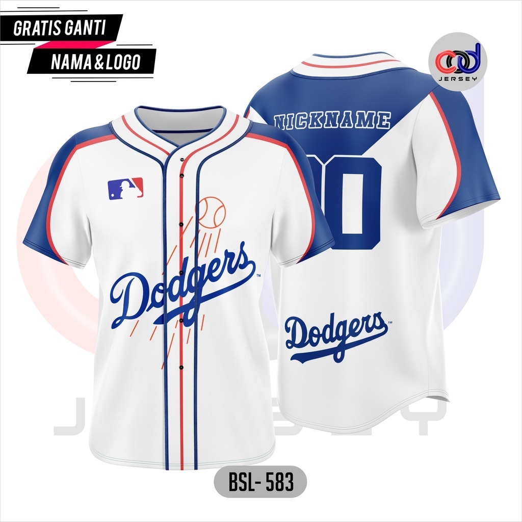 เสื้อเบสบอล พิมพ์ลายทีม Dodgers ฟรีชื่อ ล่าสุด 2022 | Shopee Thailand