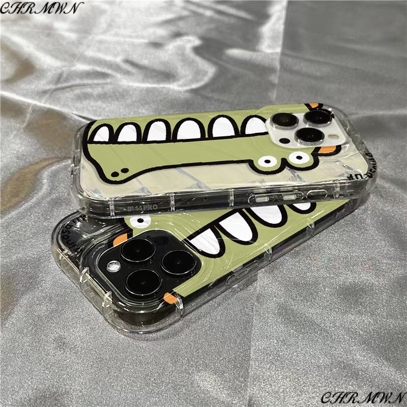เคสโทรศัพท์มือถือแบบใส กันกระแทก ลายหนังจระเข้ 14 ช่อง สําหรับ Iphone ...