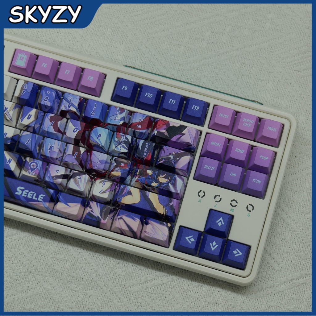 132 คีย์ Seele Keycaps Cherry Profile Honkai Star Rail Anime PBT Dye ...