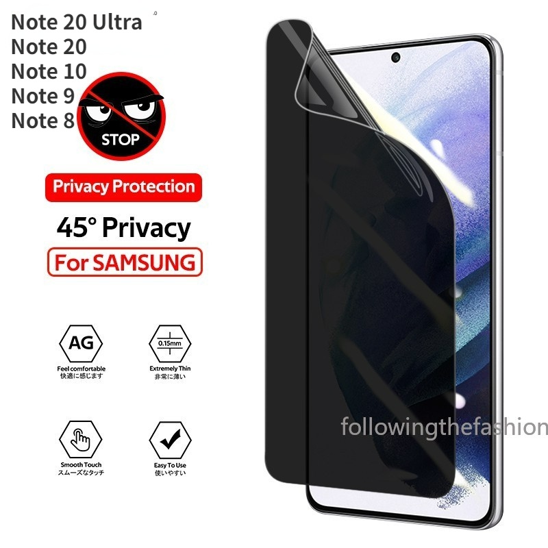 ฟิล์มไฮโดรเจล ป้องกันหน้าจอ เพื่อความเป็นส่วนตัว กันแอบมอง สําหรับ Samsung Galaxy Note 20 S20 ...