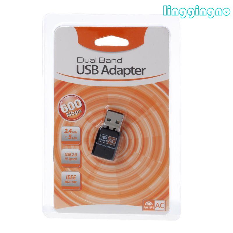 Rr อะแดปเตอร์การ์ดเครือข่ายไร้สาย WIFI 600Mbps AC600 USB สําหรับ Win 7 ...