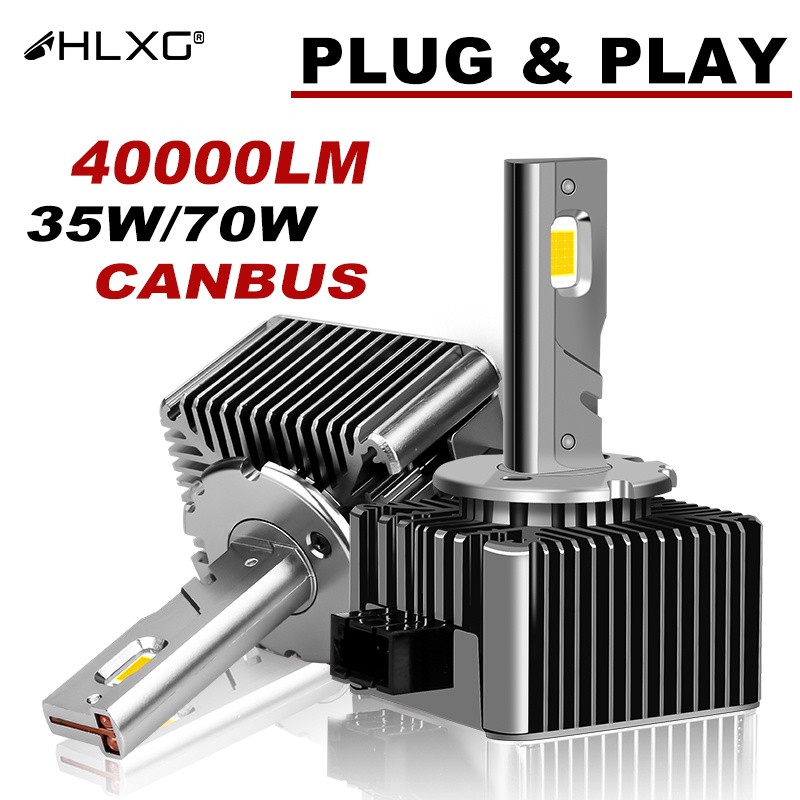 【สว่างมาก】HLXG ชิปไฟหน้ารถยนต์ Led D1S Canbus HID D1R D2S D2R D3S D3R D4S D4R D8S 40000LM CSP ...