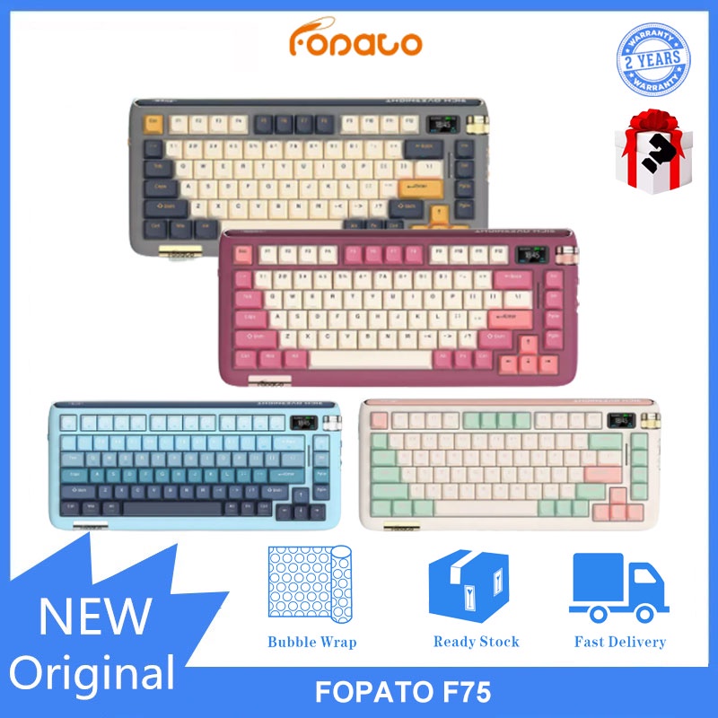 Fopato F75 คีย์บอร์ดกลไก RGB สามโหมด | Shopee Thailand