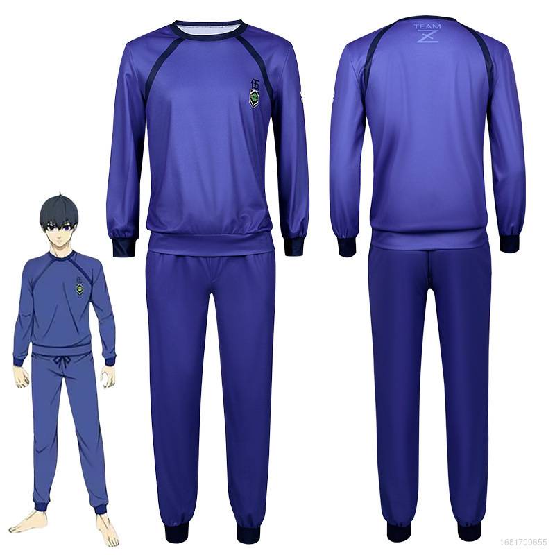 Ellen Blue Lock Jersy Sportwear ชุดคอสเพลย์ Nagi เสื้อกันหนาว มีฮู้ด ...
