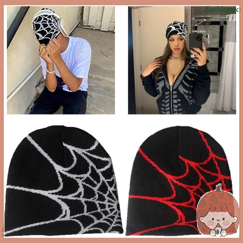 หมวกบีนนี่ไหมพรม ลายหัวกะโหลก One Spider Y2k Y2k | Shopee Thailand