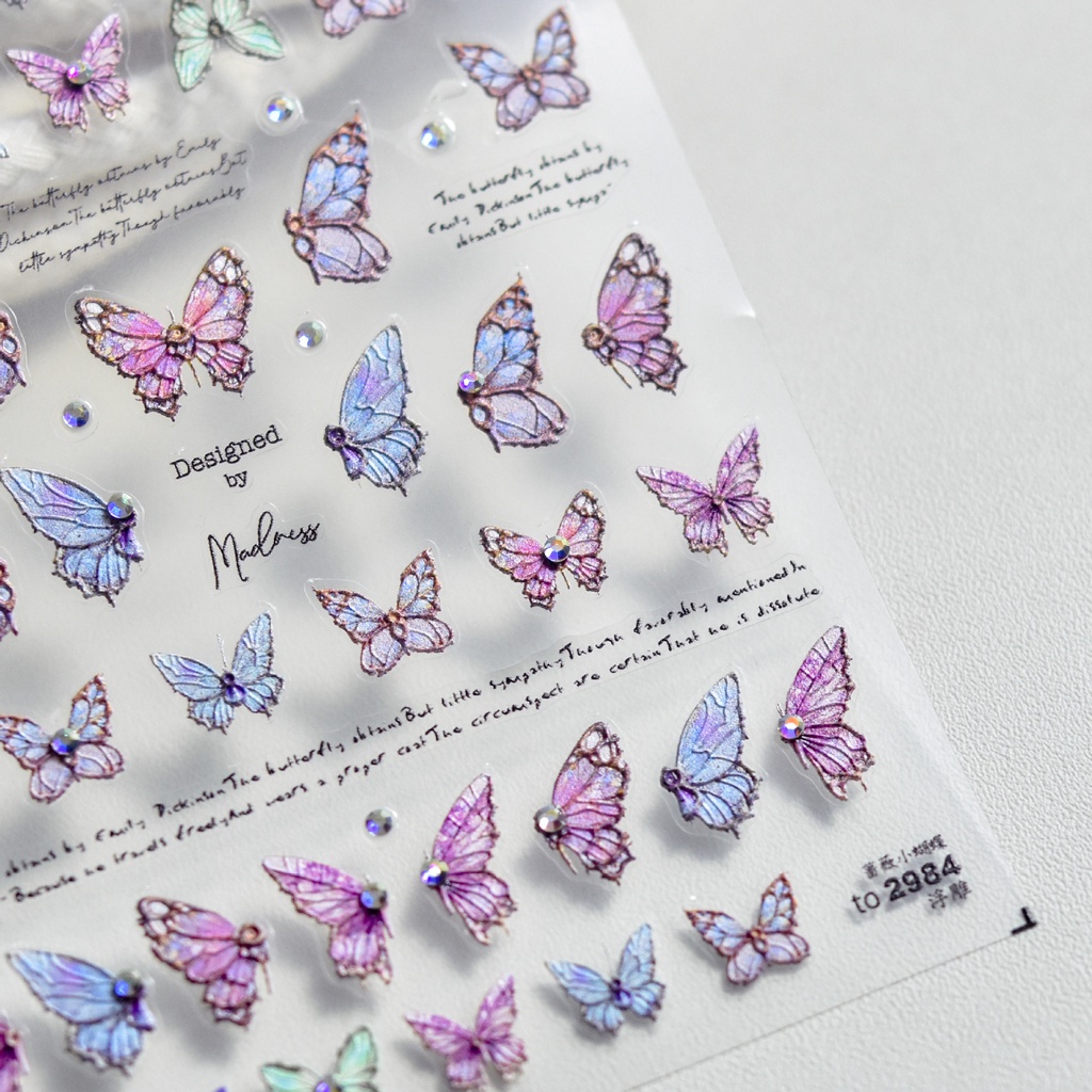 [Meow.Sensei] สติกเกอร์คริสตัลเพชร รูปผีเสื้อ ดาวสี่แฉก สไตล์ญี่ปุ่นย้อนยุค สําหรับตกแต่งเล็บ ...