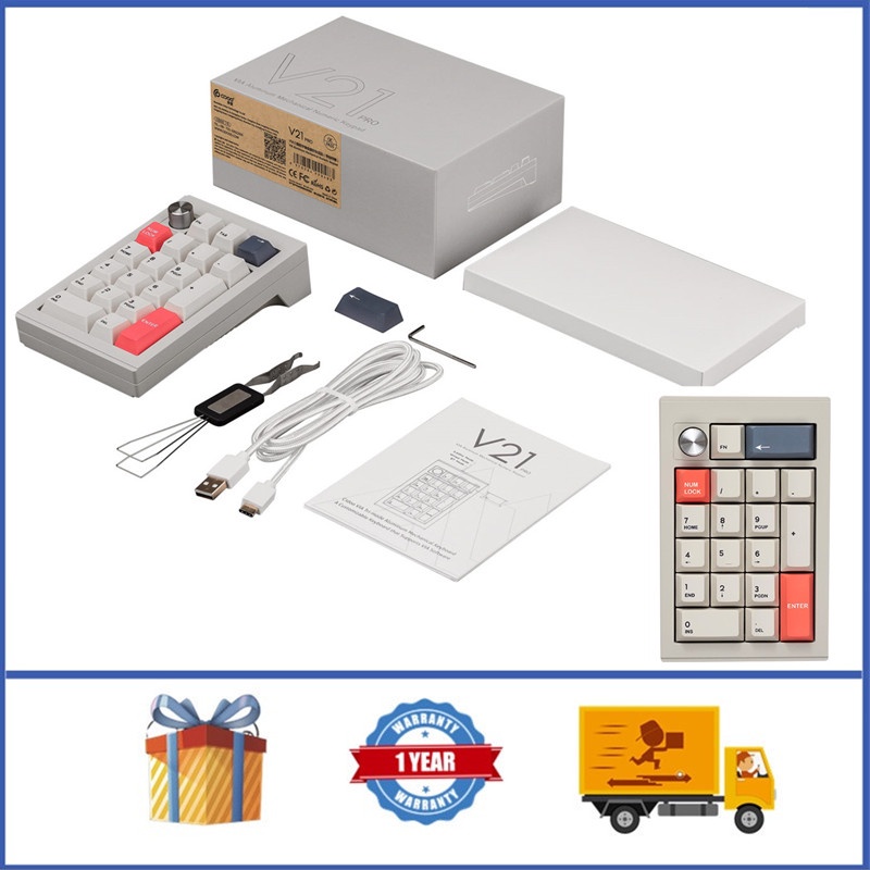 Cidoo V21 Pro แผ่นคีย์บอร์ดอะลูมิเนียม รองรับ Via บลูทูธ 2.4G มีสาย เมาท์ปะเก็น RGB ไฟ LED CNC ...