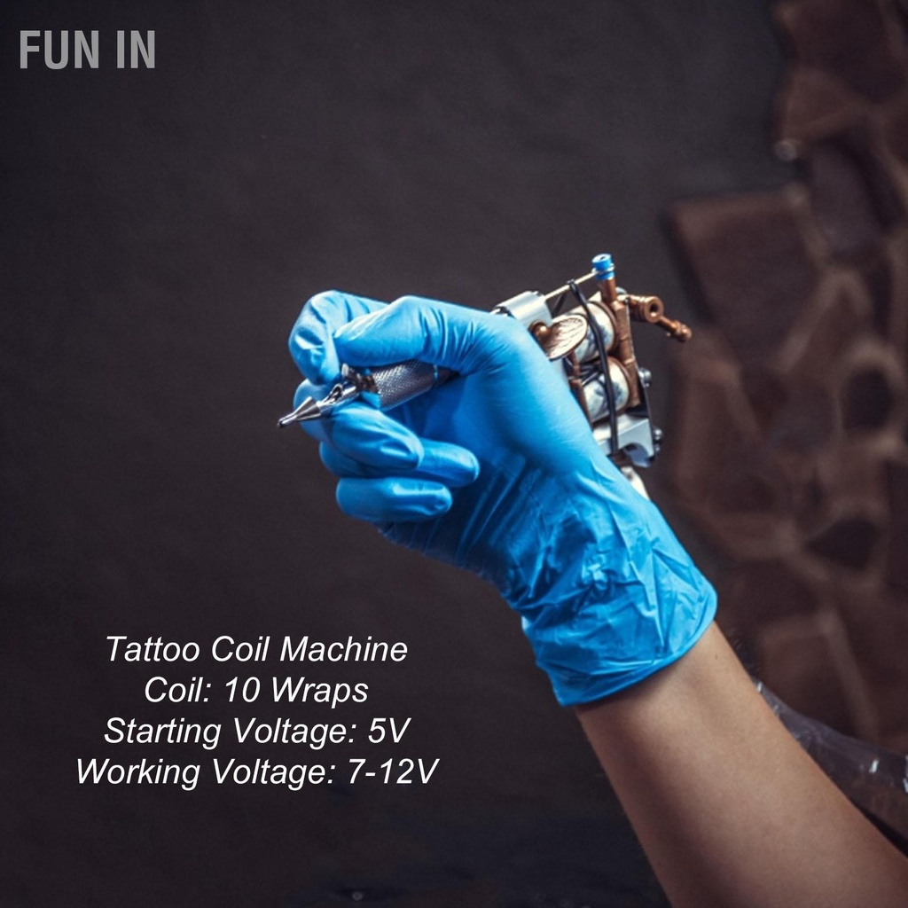 Fun IN 10 Wraps Tattoo Coil Machine ความแม่นยำสูง Stable Liner Shader ...