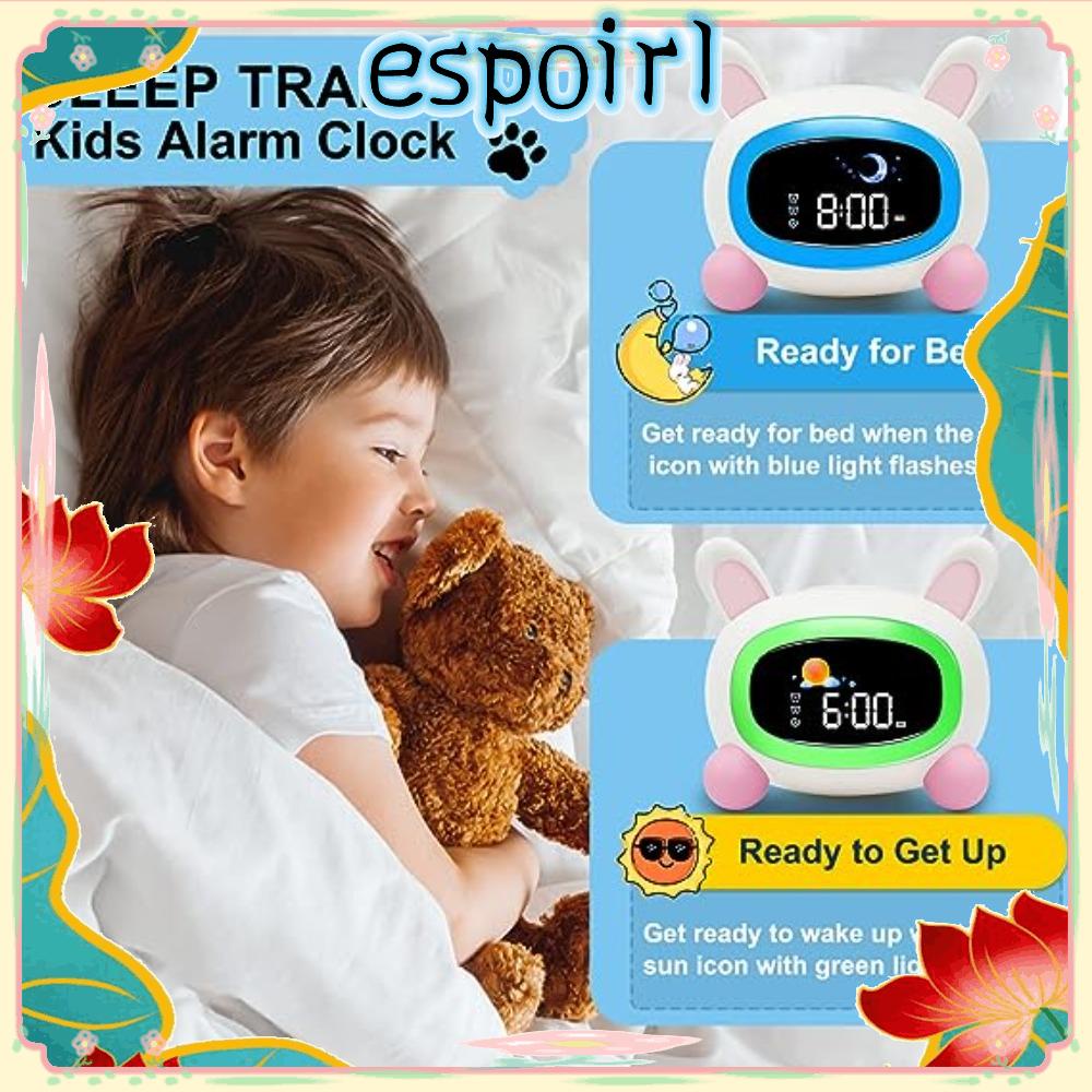 Espo นาฬิกาปลุกเด็ก พร้อมดนตรี พลาสติก เปลือกหอย นาฬิกาปลุก หน้าจอ LED ...