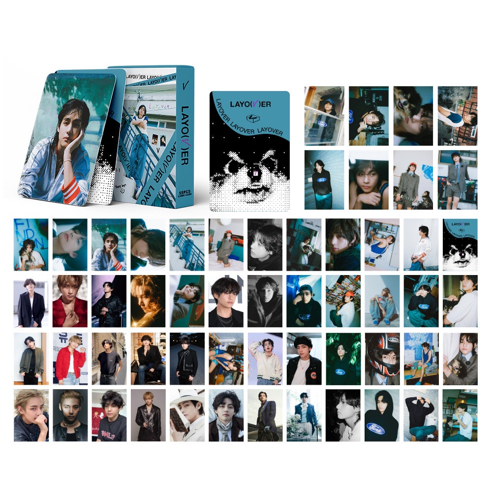 โปสการ์ด อัลบั้มรูปภาพ Kim Tae Hyung Laser Hologram Lomo Cards BT-S ...