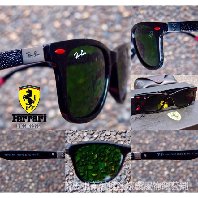 [พร้อมกล่อง] แว่นกันแดด Ferrari Liteforce Cermin Puzzle & Ray-Ban พรีเ ...