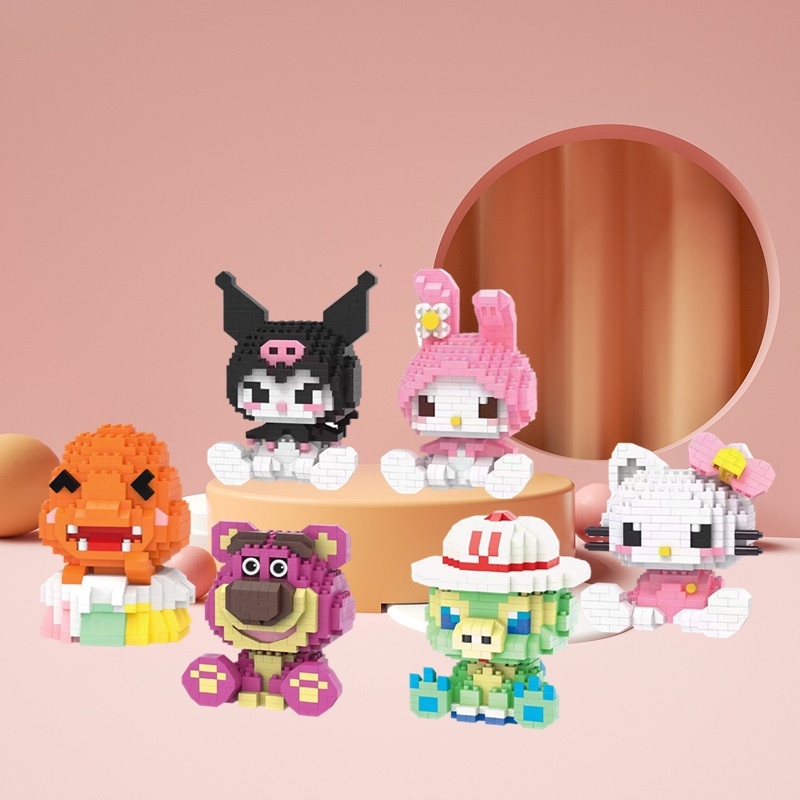 Kids Kuromi Melody StellaLou Lotso Miniature particle cartoon building ...
