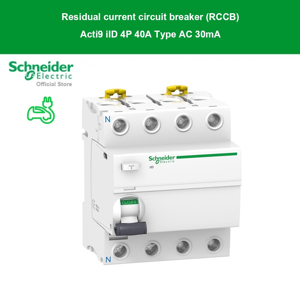 Schneider Electric - Acti9 iID - RCCB - 4P - 40A - 30mA - type AC ...