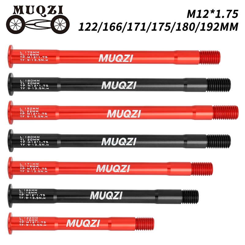 Muqzi MTB Thru เพลา 12x100 12x142 12x148 จักรยานด้านหน้าด้านหลัง Hub Skewers 122 166 171 175 180 ...