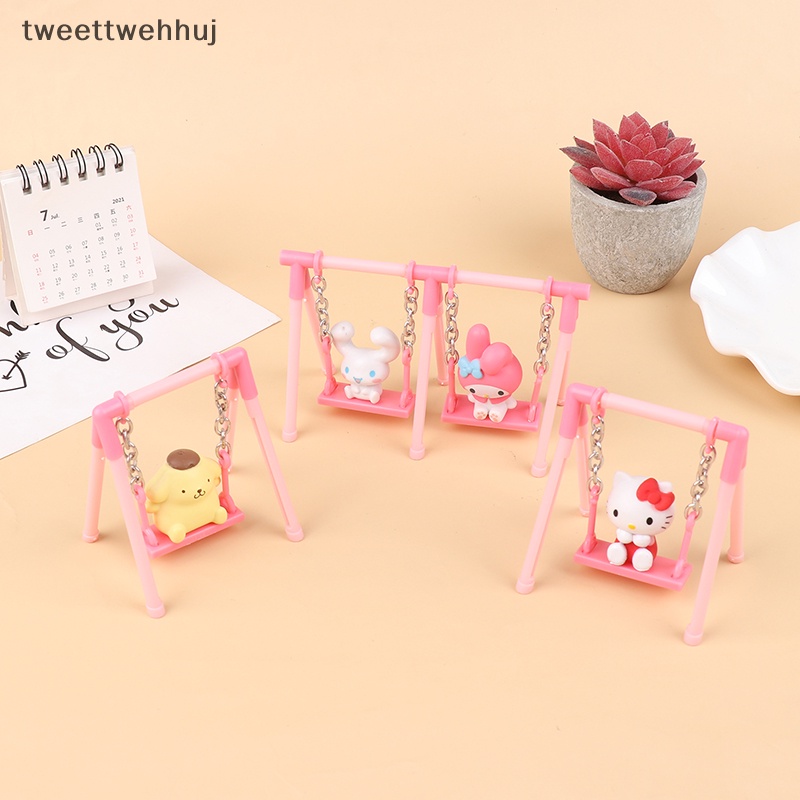 ฟิกเกอร์ รูปการ์ตูน Hello Kitty Playing On The Swings Kawaii My Melody ...