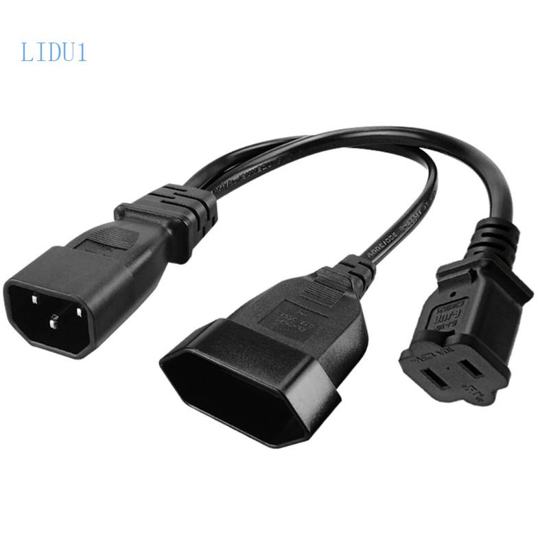 Lidu1 IEC320 C14 เป็น 1-15R+EU4 สายเคเบิลอะแดปเตอร์แยก Y-Type IEC 320 ...