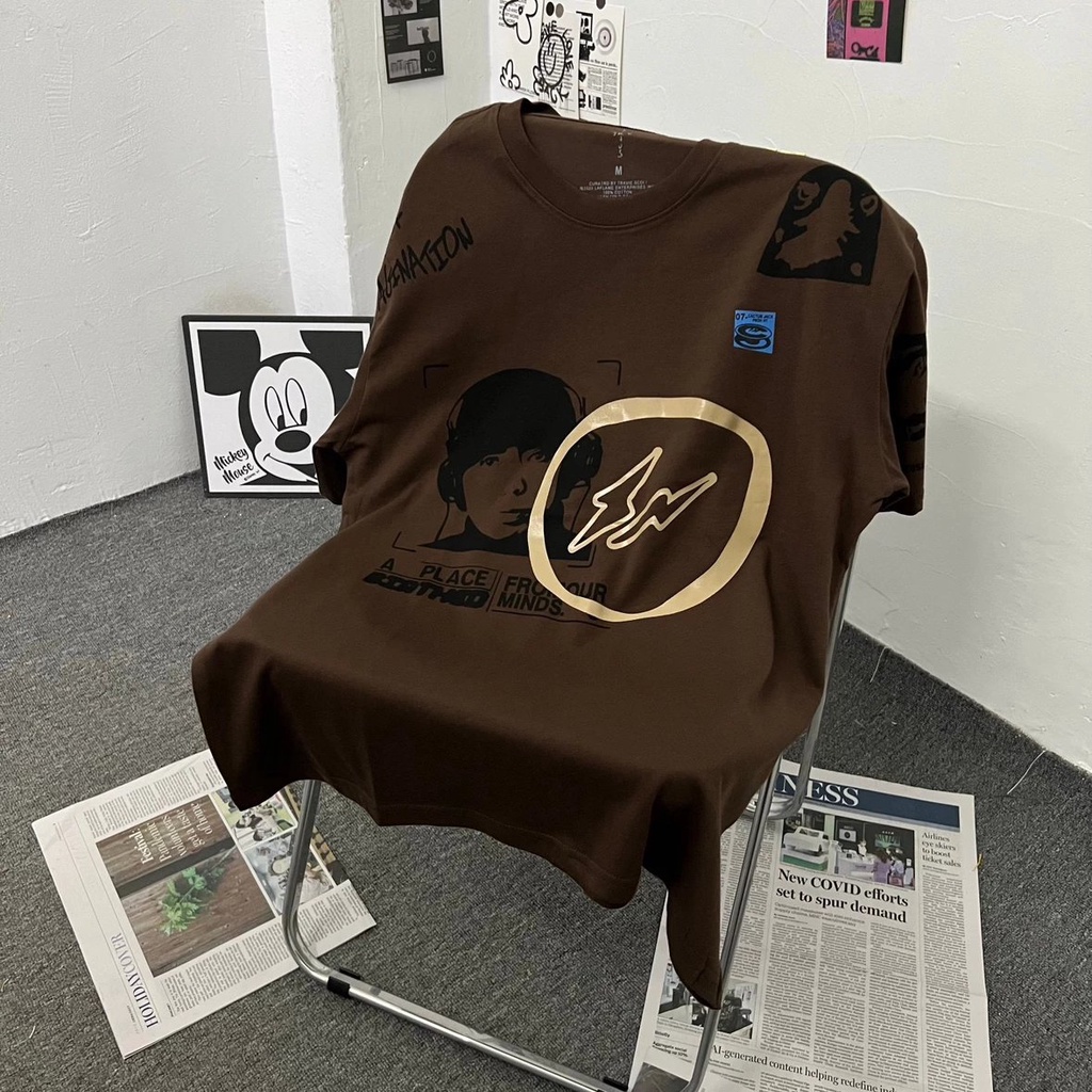Travis Scott cactus Jack X Frag 2022SS เสื้อแขนสั้น พิมพ์ลาย Hiroshi Co ...