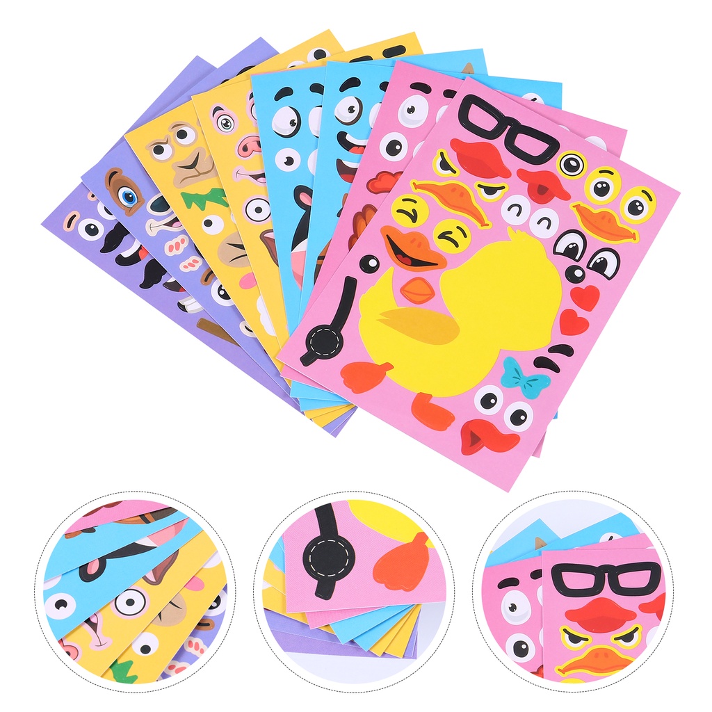Sticker Animal Face Stickers Match Make A Easter Decalsyour Mixgoodie ...