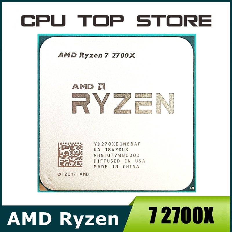 ซ็อกเก็ตโปรเซสเซอร์ CPU AMD Ryzen 7 2700X R7 2700X 3.7 GHz Eight-Core Sixteen-Thread 16M 105W ...