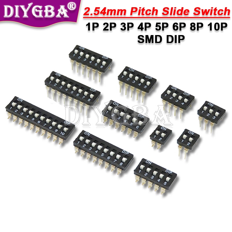 สวิตช์สไลด์ SMD DIP 2.54 มม. 1P 2P 3P 4P 5P 6P 8P 10P สีดํา ชุบทอง 5 ชิ้น | Shopee Thailand