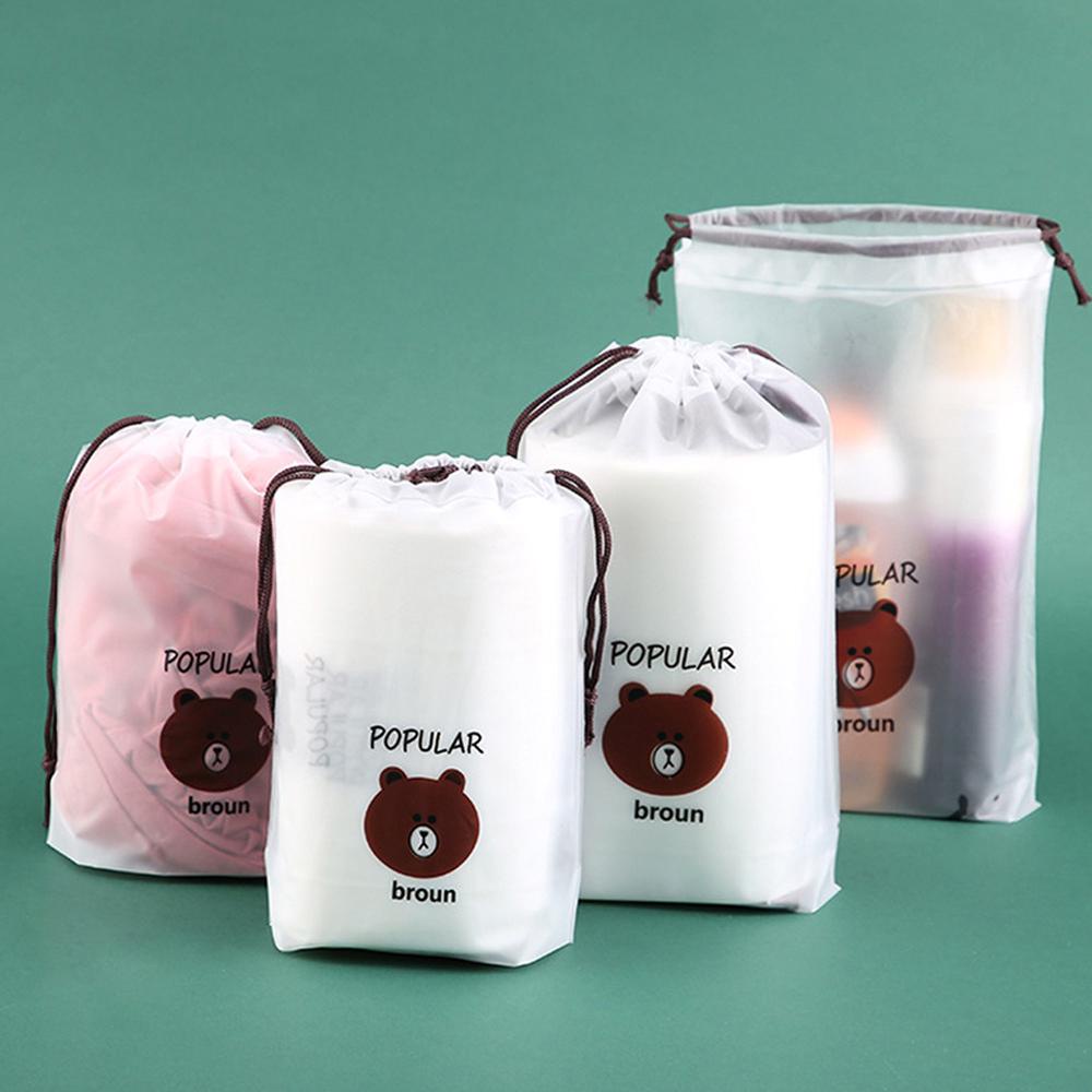 SC Paper-Pack ถุงพลาสติกเก็บเครื่องสำอาง หูรูดใส่ของ ลายหมีบราวน์ (แพ็ค ...