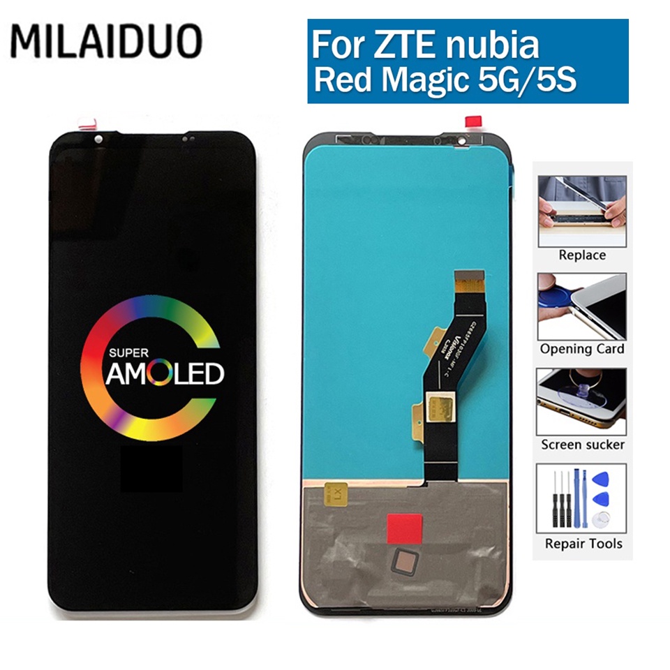 ZTE 6.5 Original/TFTสําหรับสีแดงMagic 5Sหน้าจอLCD Touch Panel Digitizer ...