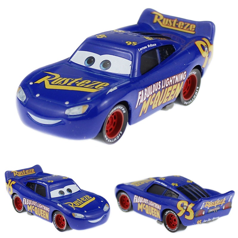 1:55 Pixar Cars 3 Blue Lightning McQueen 95# ของเล่นยานพาหนะโลหะอัล ...