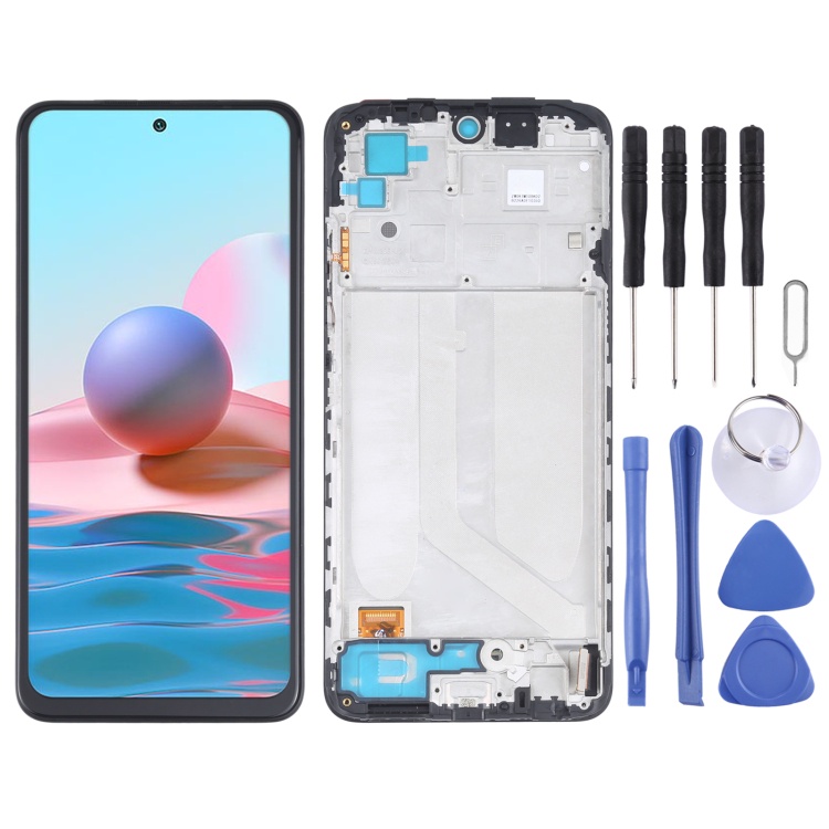 อะไหล่หน้าจอดิจิทัล LCD OLED พร้อมกรอบ สําหรับ Xiaomi Redmi Note 10 4G ...