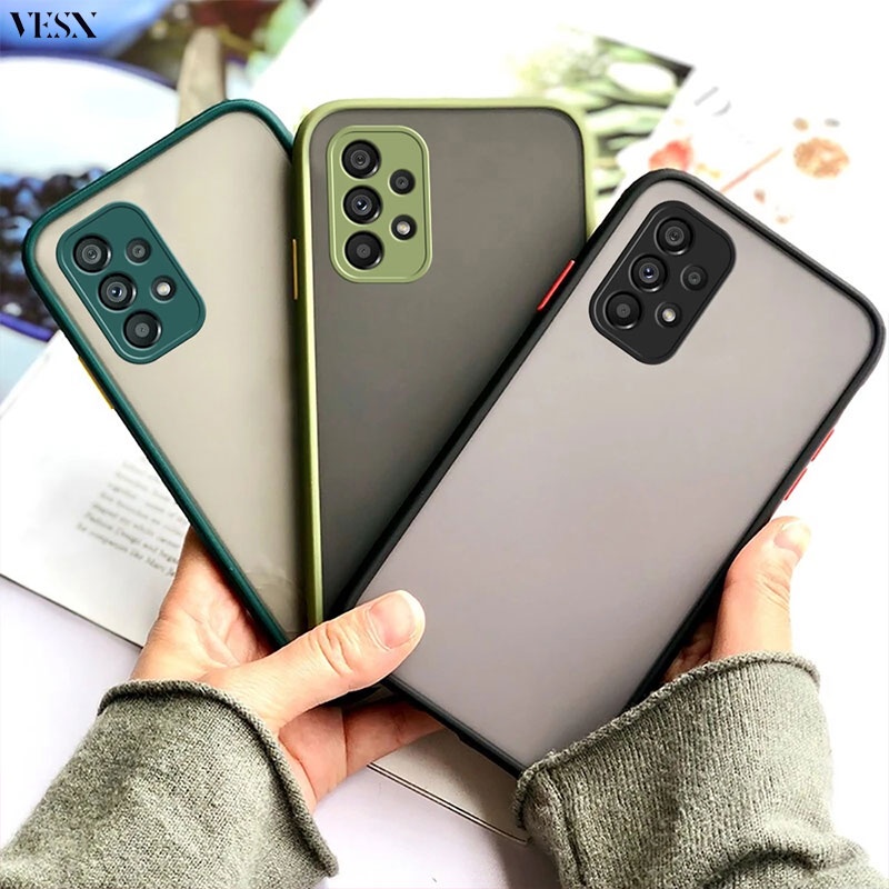 เคสผิวด้าน ตรงรุ่น เคสหลังด้านกันกล้อง เคสขอบสีกันกระแทก Samsung ss Galaxy A02 A02s A12 A22 A32 ...