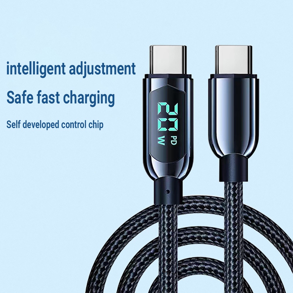 1.2M PD 100W ประเภท C สาย USB 5A Fast Charger สายไฟดิจิตอลจอแสดงผลสาย ...