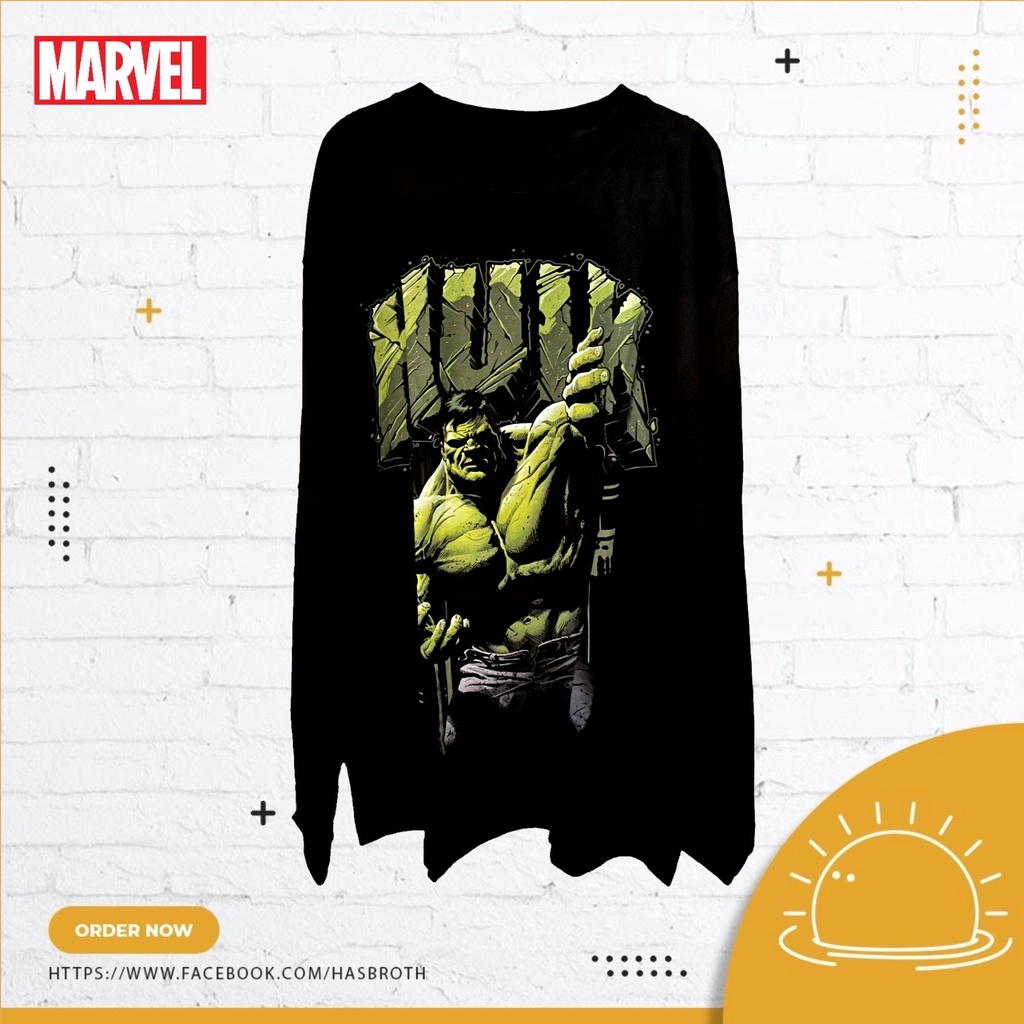 Marvel Comics Shirt LMX-005- Hulk size XXL (Black) Cotton 100% แขนยาว ...