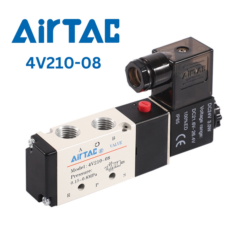 AirTAC 4V210-08 Pneumatic Solenoid Valve โซลินอยด์วาล์วลม (สินค้าของแท้ ...