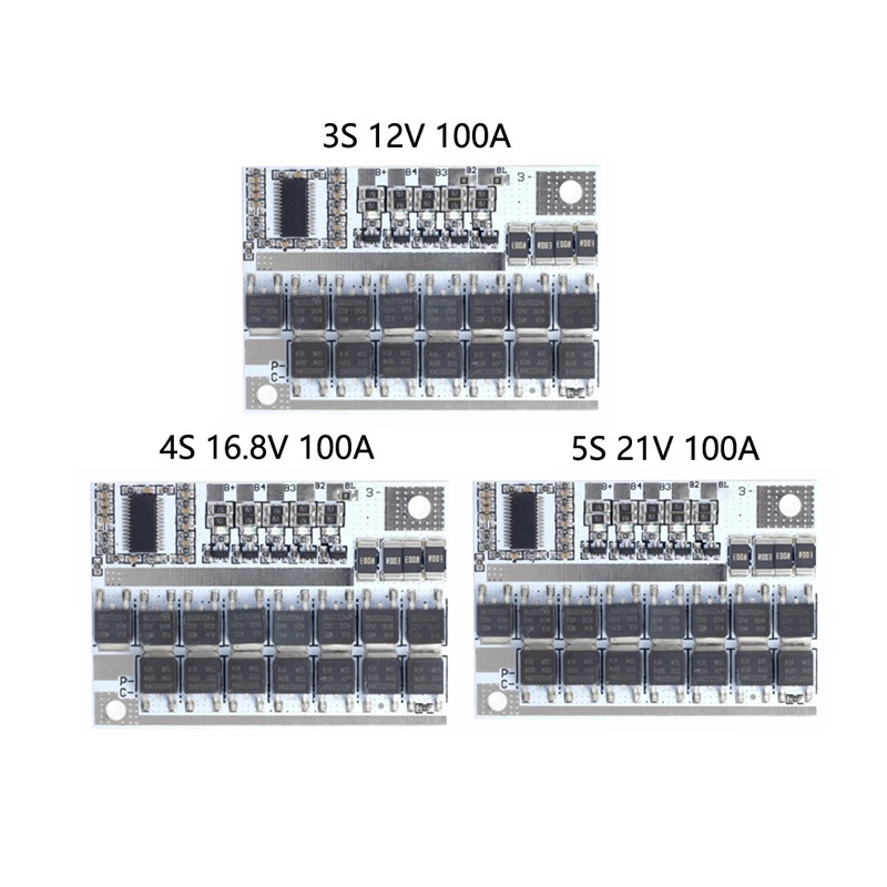 3s/4s/5s Bms 12v 16.8v 21v 3.7v 100a Li-ion Lmo Ternary แบตเตอรี่ลิเธียมป้องกัน Circuit Board Li ...