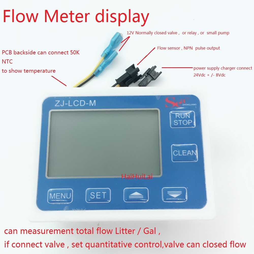 ZJ-LCD-M Quantitative Control Flow Sensor Meter Lcd Display Water Flow Meter G1/2 Turbine Hlal ...