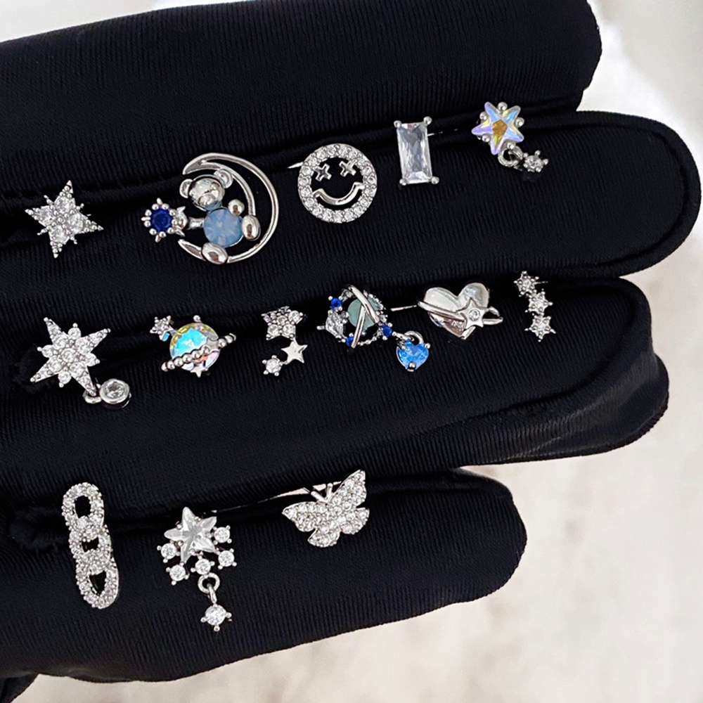 Jojo COCO ต่างหูเงินแท้ S925 จี้รูปผีเสื้อ หมี ประดับคริสตัล สีฟ้า สําหรับผู้หญิง | Shopee Thailand