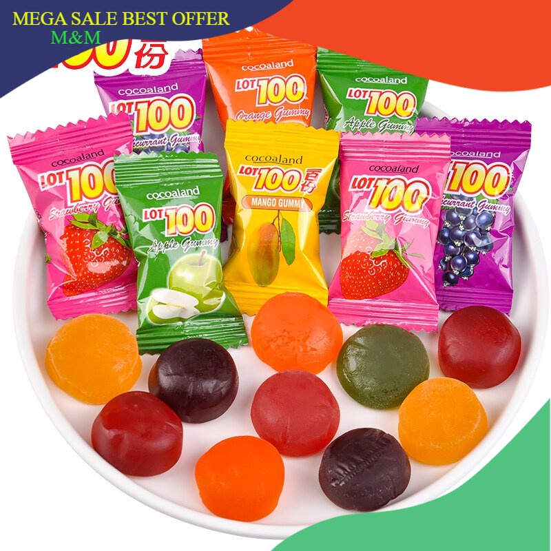 Cocoaland lot100 ลูกอมเยลลี่ผลไม้แบ่งร้อยชิ้นขนมไฮโดรลิค | Shopee Thailand