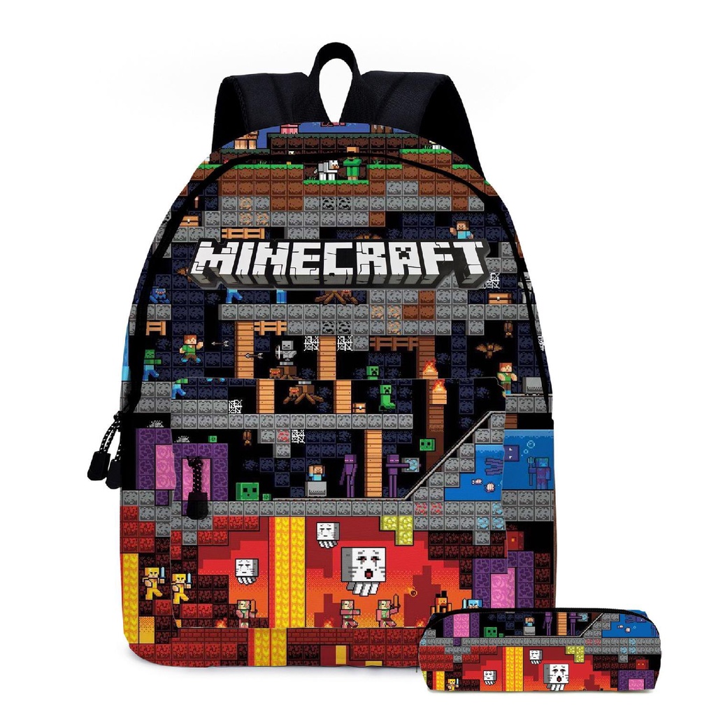 Minecraft School Students School Bag Backpack กระเป๋าเป้เกม Mochila ...