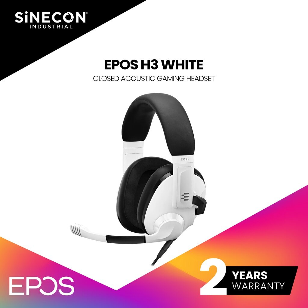EPOS SENNHEISER หูฟังเกมส์มิ่ง H3 Closed Acoustic Gaming Headset - Ghost White | Shopee Thailand
