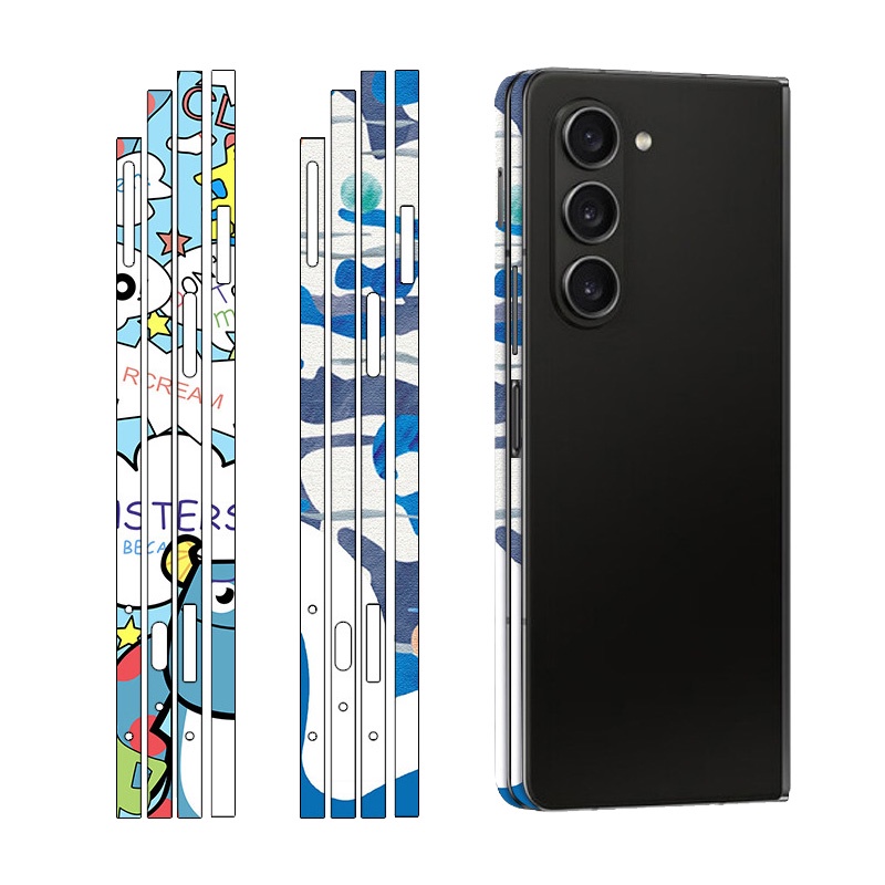 Catoon ด้านข้างสําหรับ Samsung Galaxy Z Fold 5 6 4 3 Decal ผิว Border ...