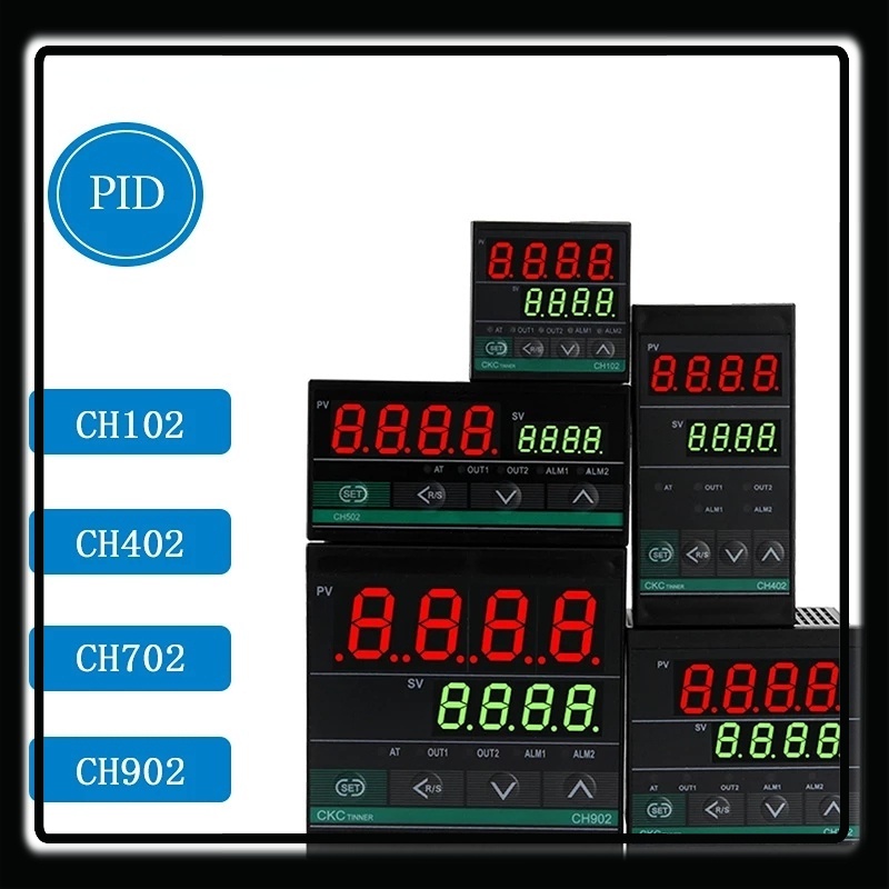 รีเลย์ควบคุมอุณหภูมิดิจิทัล PID เอาท์พุตคู่ CH102 CH402 CH702 CH902 SSR ...