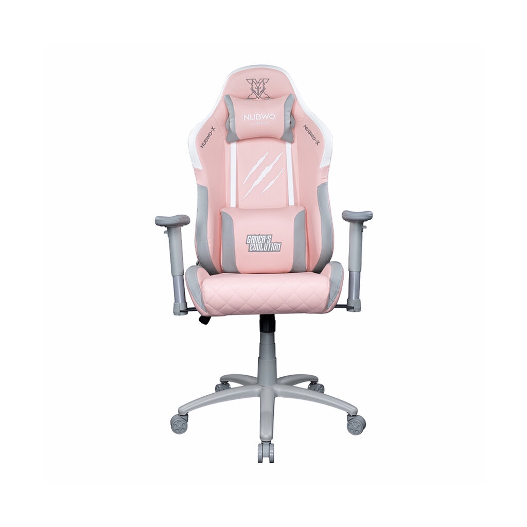 NUBWO X107+ PINK GAMING CHAIR (เก้าอี้เกมมิ่ง) SPECTRUM RGB METAL BASE ...