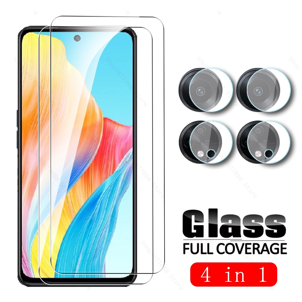 ฟิล์มกระจกนิรภัยกันรอยหน้าจอกล้อง 4IN1 สําหรับ Oppo A98 5G 2023 Appo ...