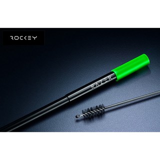 หลอด Razer Reusable Straw หลอด สแตนเลสดีไซน์เท่ห์ พร้อมแปรงและเคสซิลิโ ...