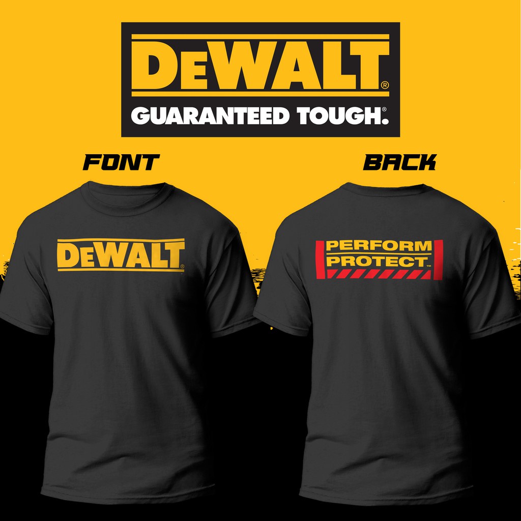 พิมพ์ลาย เสื้อยืด Dewalt Perform protectโพลีเฟลกลายหน้าหลัง | Shopee ...